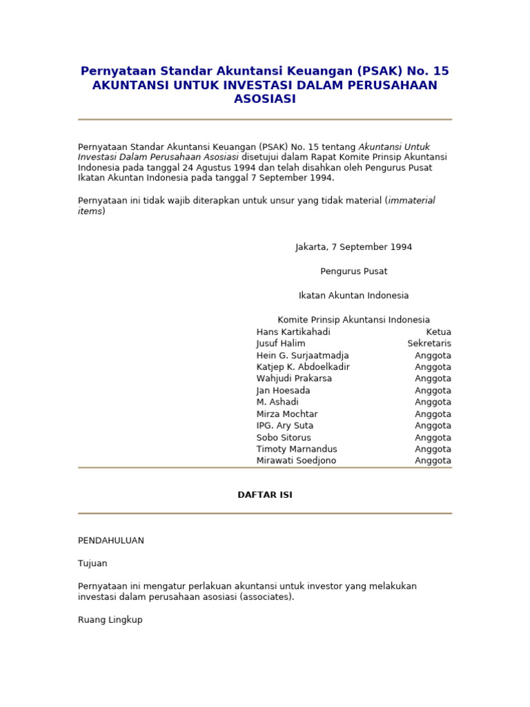 Psak 15 | PDF