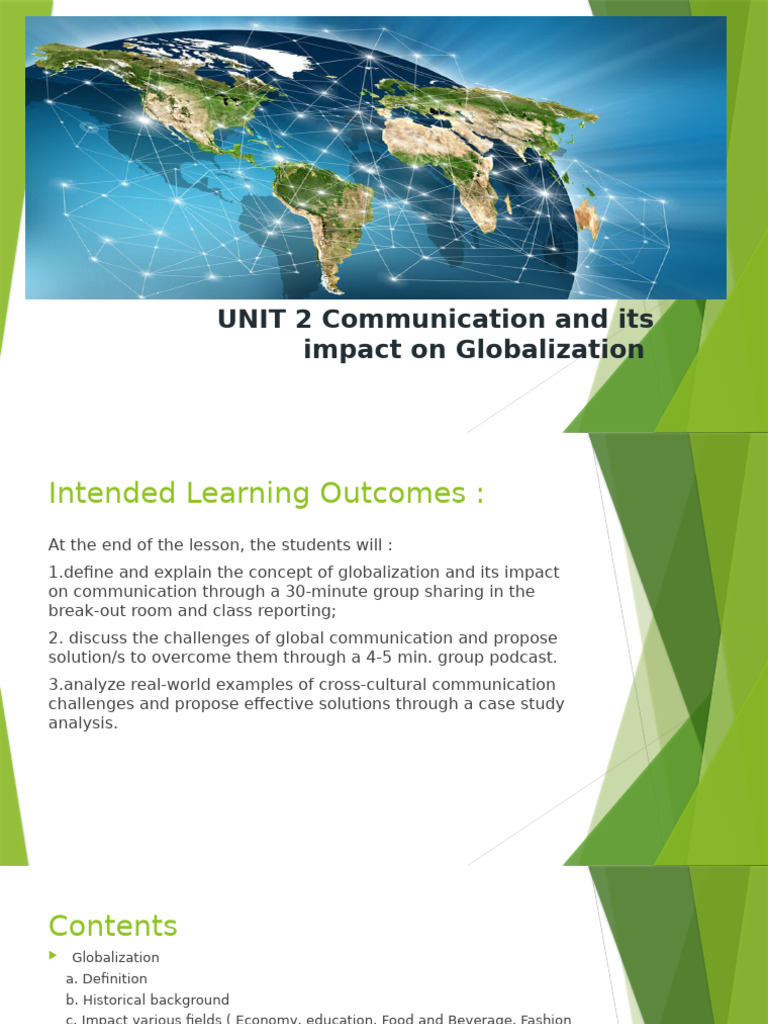 Purcom - Unit 2 Globalization and Communicaton | PDF