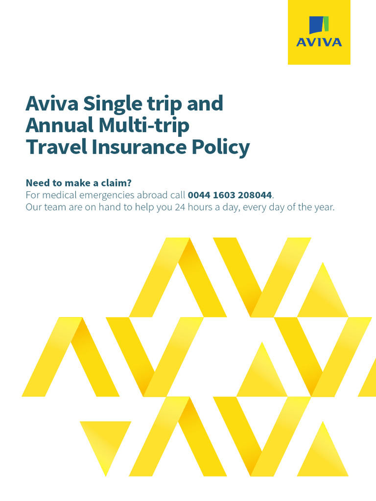 UKDI Travel Single Trip and Annual Multi Trip Policy Booklet Aviva ...