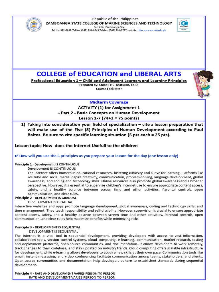 Activity 1 for Assignment 1 - PEd 1 | PDF