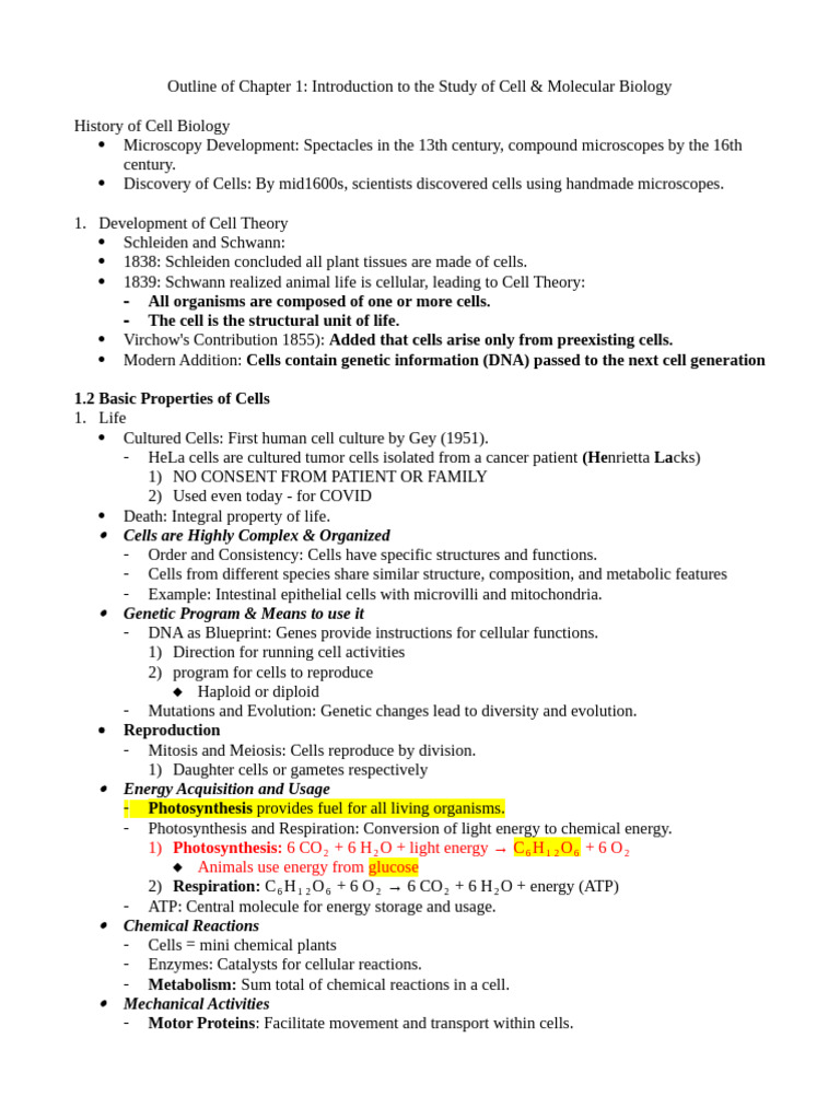 CH 1 Outline and Practice Questions | PDF