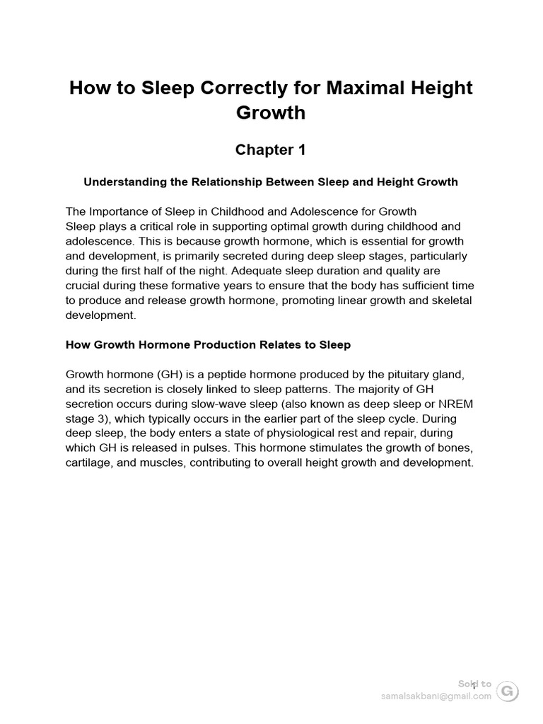 6foot3method How To Sleep Correctly For Maximal Height Growth | PDF