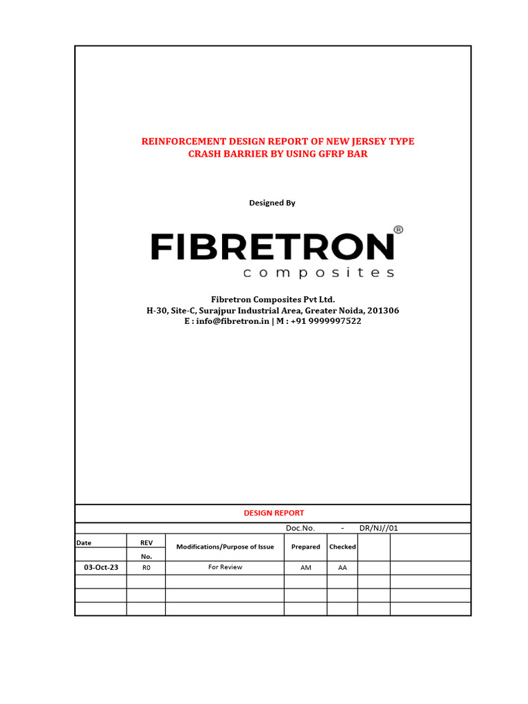 NEW JESRSY - GFRP Crash Barrier Friction Slab | PDF | Strength Of ...