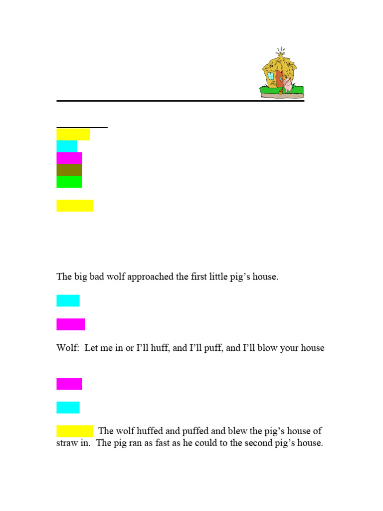 The Three Little Pigs Script | PDF