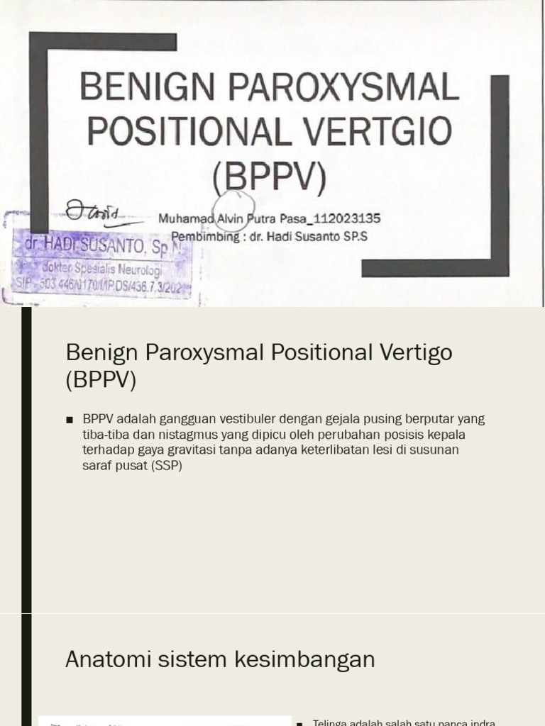 Referat BPPV | PDF