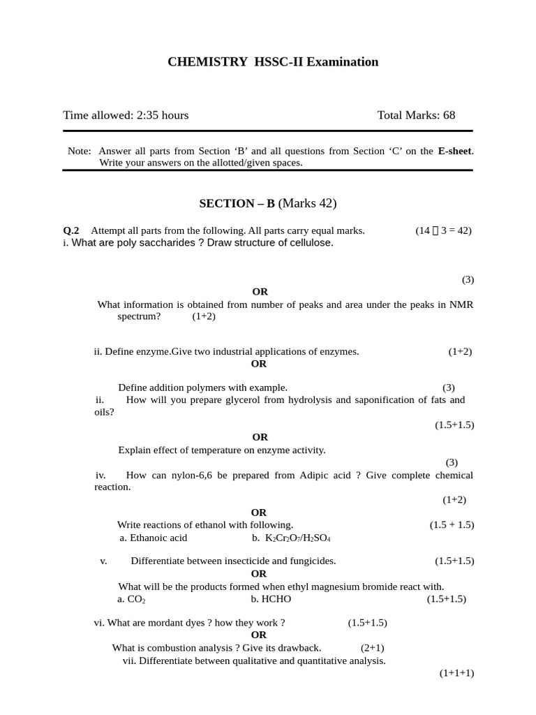 3rd Resendup HSSC II | PDF | Chemical Reactions | Acetic Acid