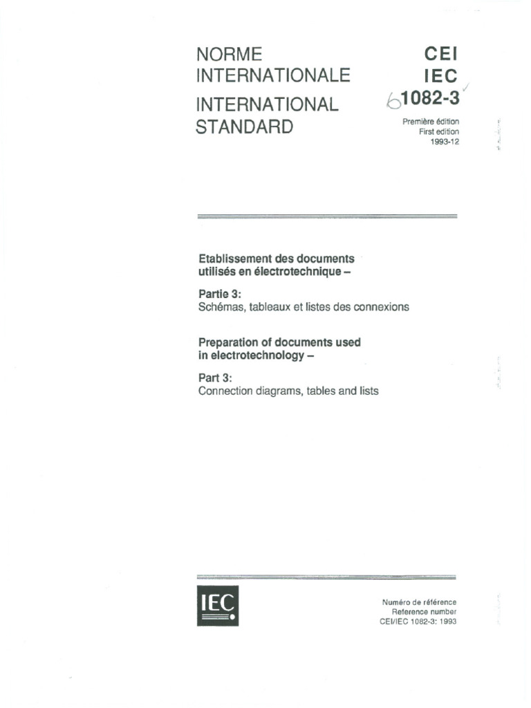 IEC 61082 3 - Diagramas de Conexionado | PDF