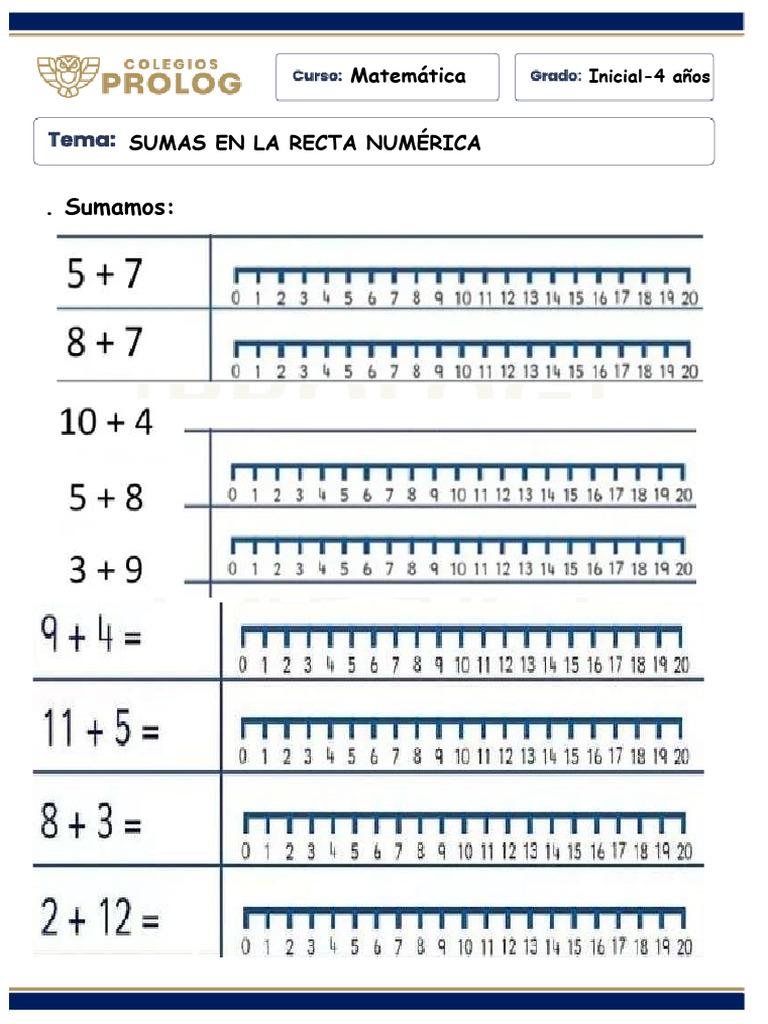 4 Años Sumas en La Recta Numérica, Nùmero 30 - Miss Betty - 4 Años | PDF