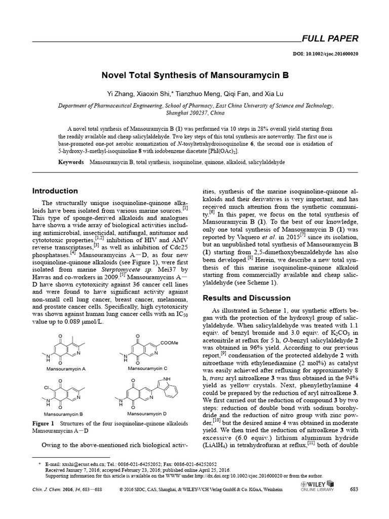 Chinese Journal of Chemistry - 2016 - Zhang | PDF