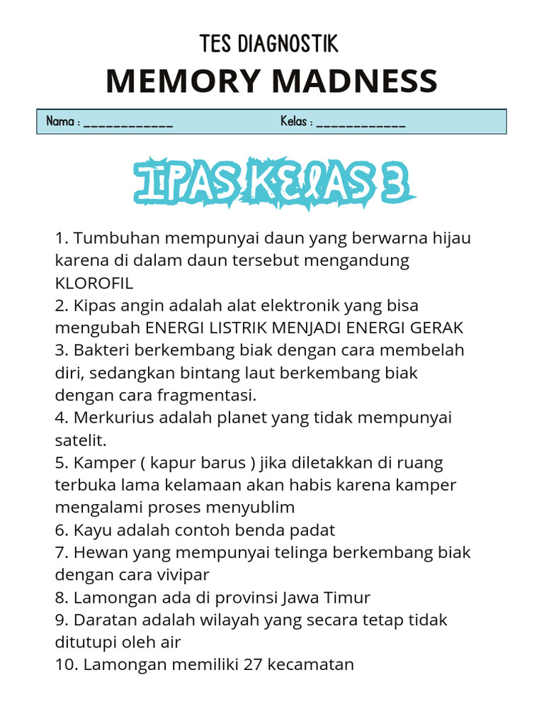 Memory Madness | PDF