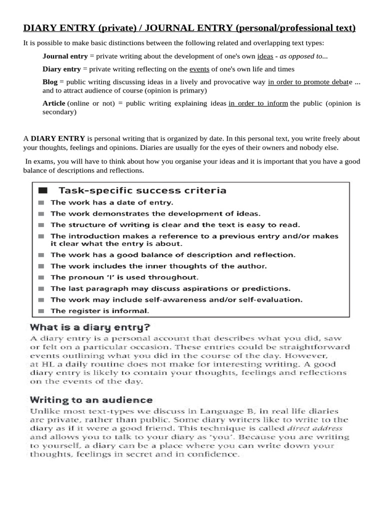 Diary Entry - Journal Entry | PDF