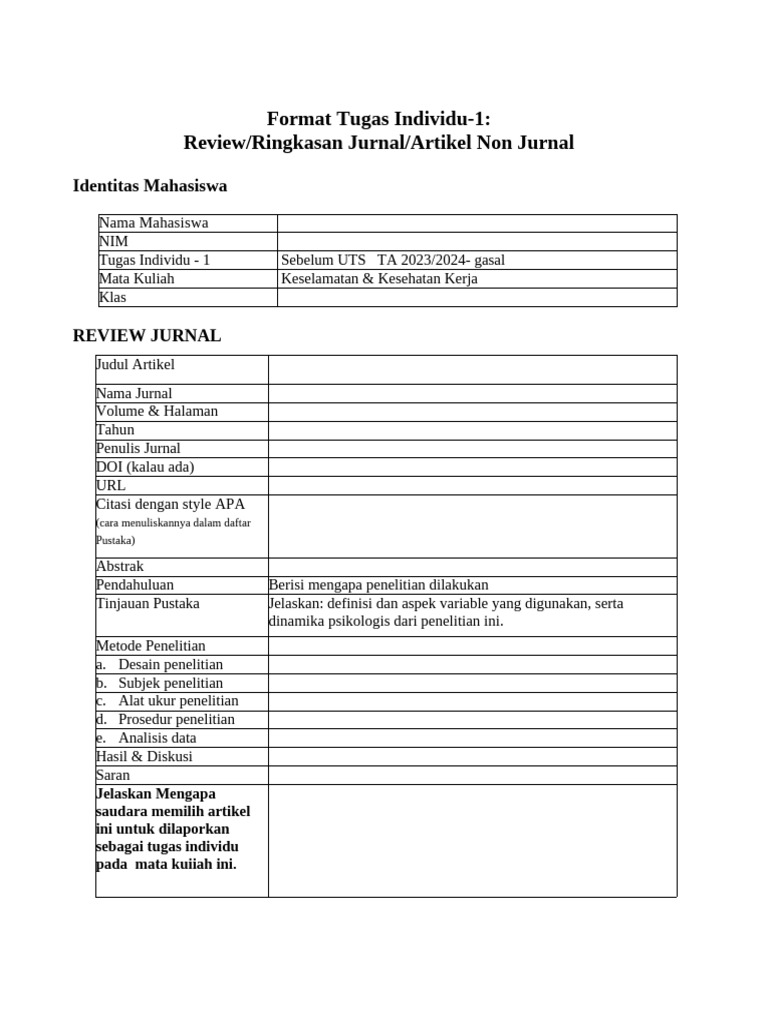 Format Tugas Individu k3 | PDF