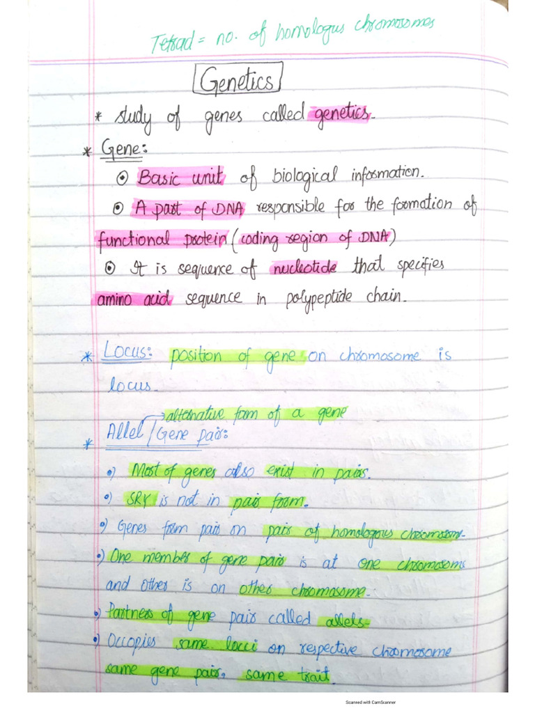 Genetics Variation MDCAT Notes | PDF