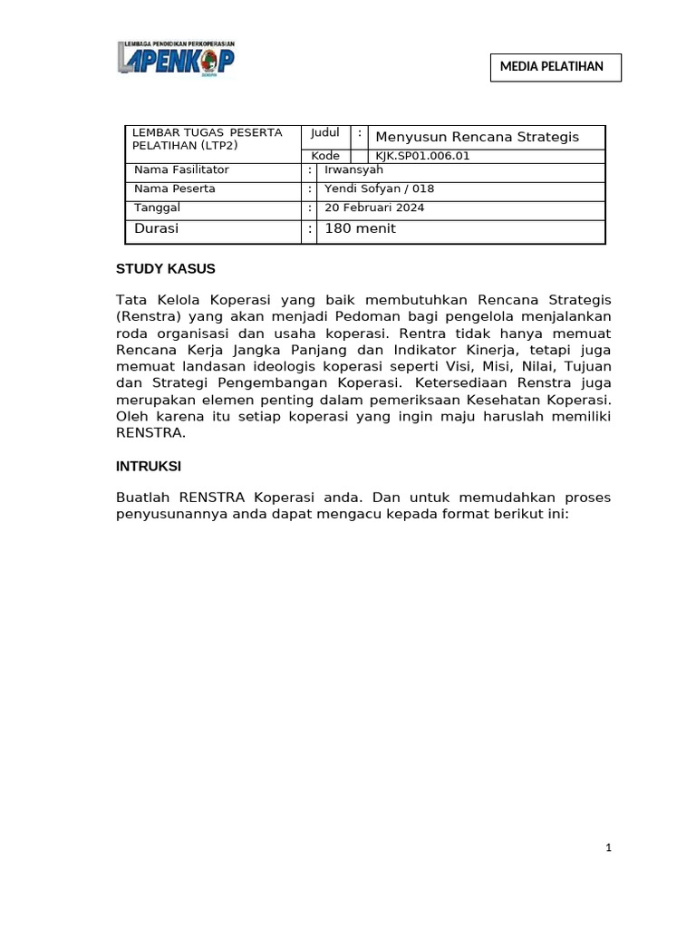 2.1.portofolio 5 - Renstra KMP KITA | PDF