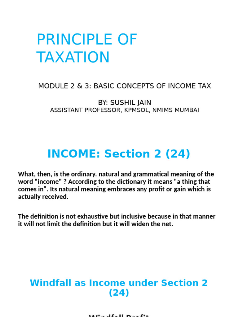 Principle Of Taxation Module 2 3 Pdf