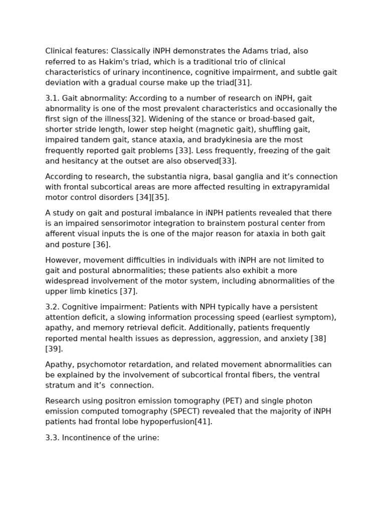 NPH Clinical Features Raw 1 | PDF