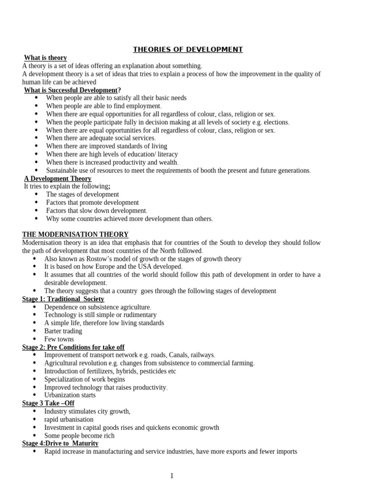 THEORIES of DEVELOPMENT | PDF