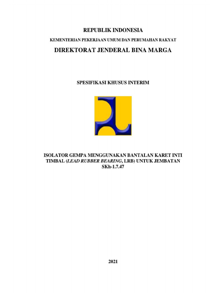 Spesifikasi Khusus Interim Skh-1.7.47 - PUPR | PDF