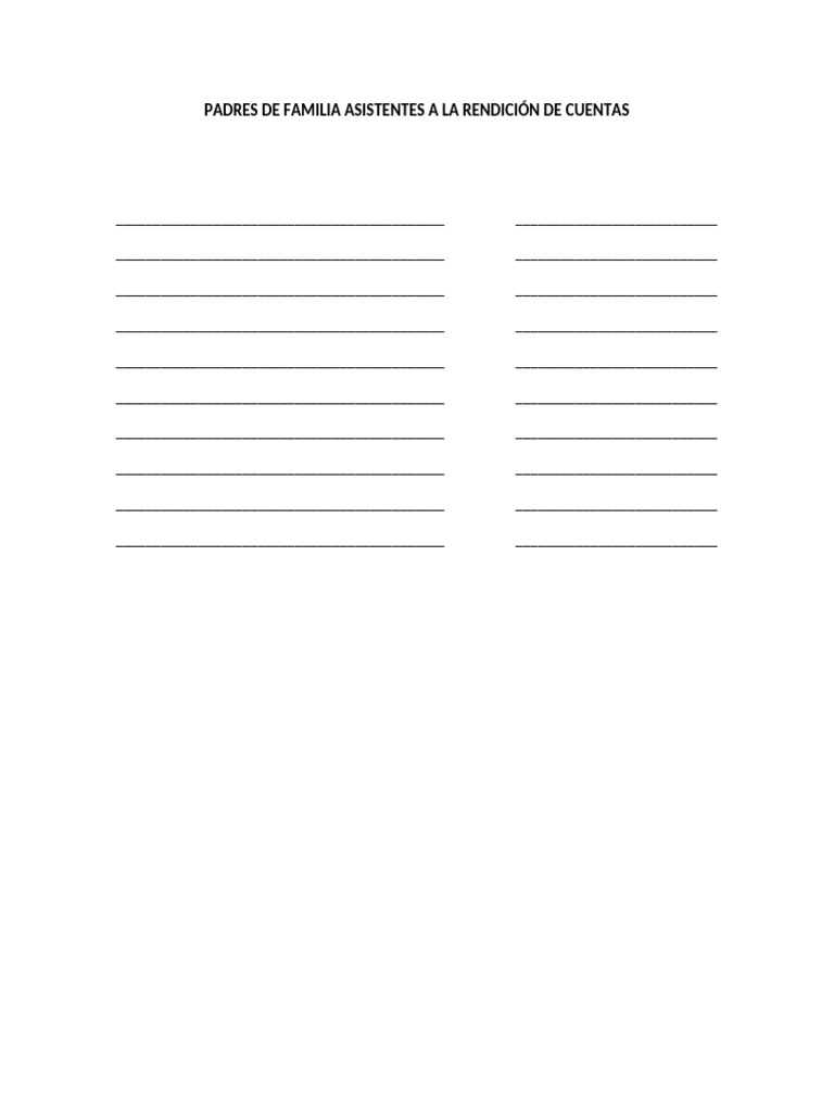 Padres de Familia Asistentes A La Rendición de Cuentas | PDF
