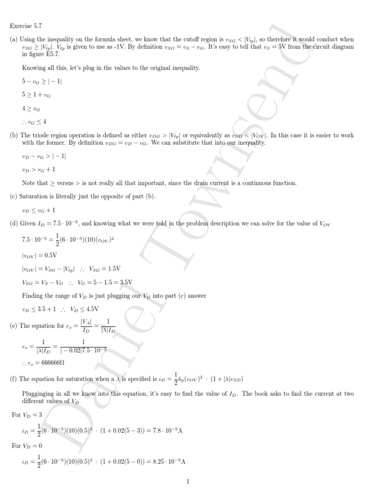 Electronic Devices Final Exam Practice Problem Workthroughs | PDF ...