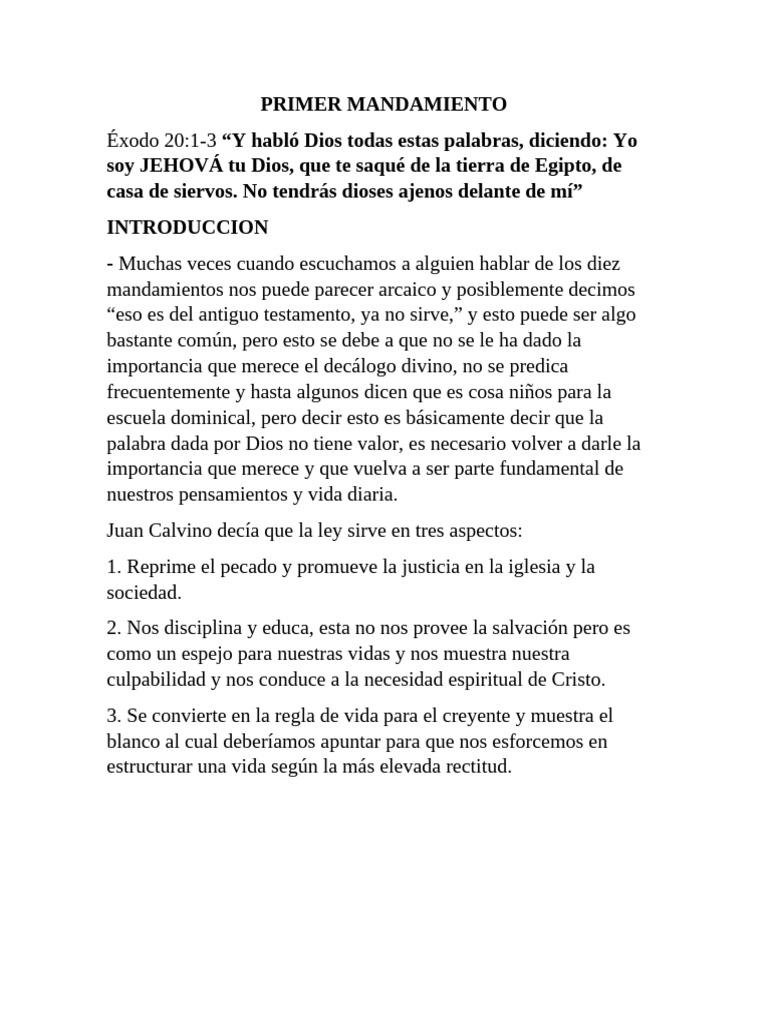 Primer Mandamiento | PDF
