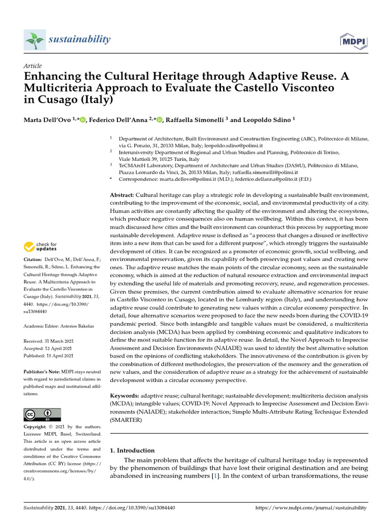 Enhancing Cultural Heritage Through Adaptive Reuse | PDF Enhancing Cultural Heritage Through Adaptive Reuse | PDF