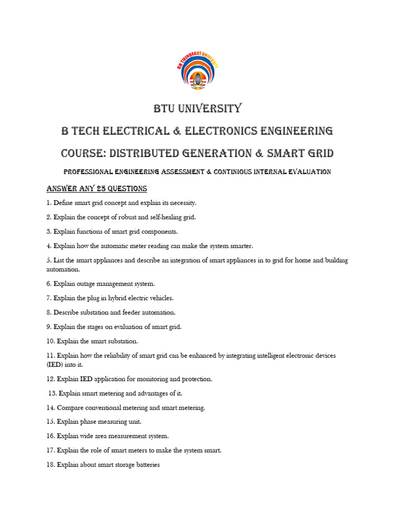 Distributed Generation & Smart Grid | PDF