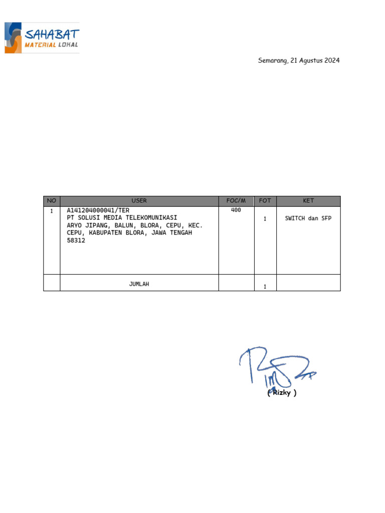 Form Pengambilan Material-1 | PDF