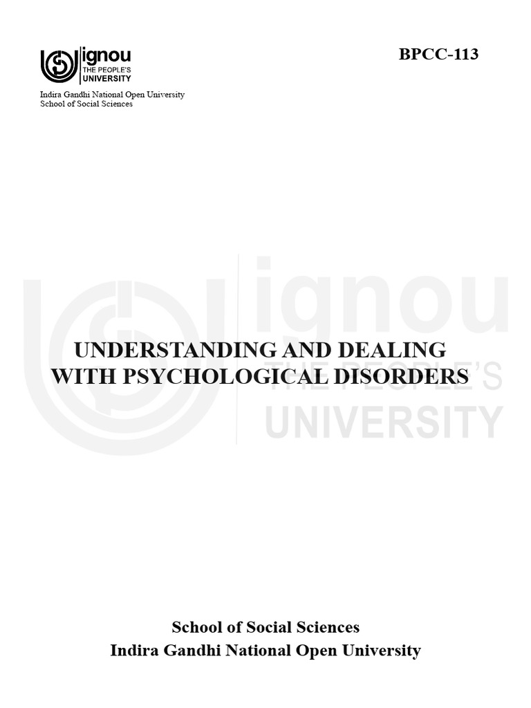 BPCC 113 Understanding N Dealing With Psychological Disorders | PDF