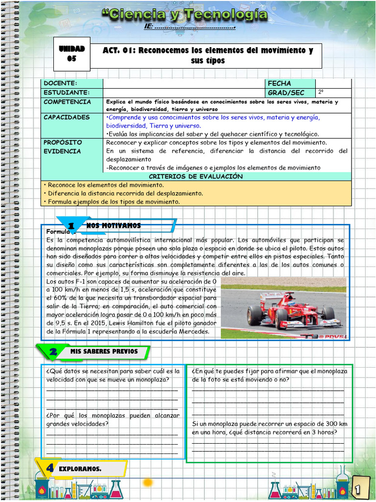 A-2º Act 1 Cyt Unid 5 - Sem 1 | PDF
