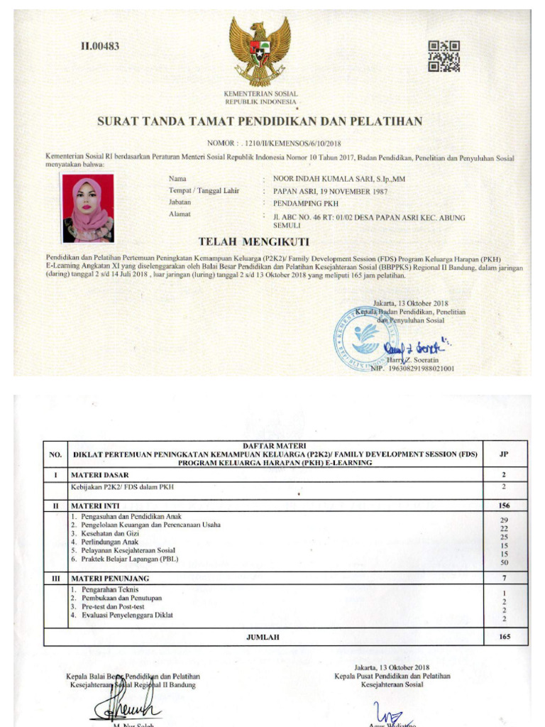 Surat Tanda Tamat Pelatihan | PDF