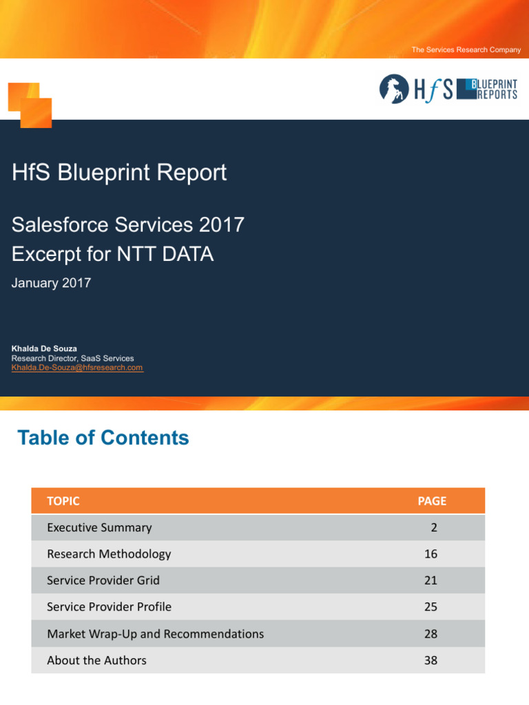Hfs Blueprint Report Salesforce 2017 | PDF