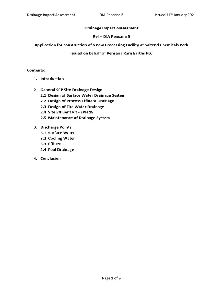 Drainage Impact Assessment | PDF