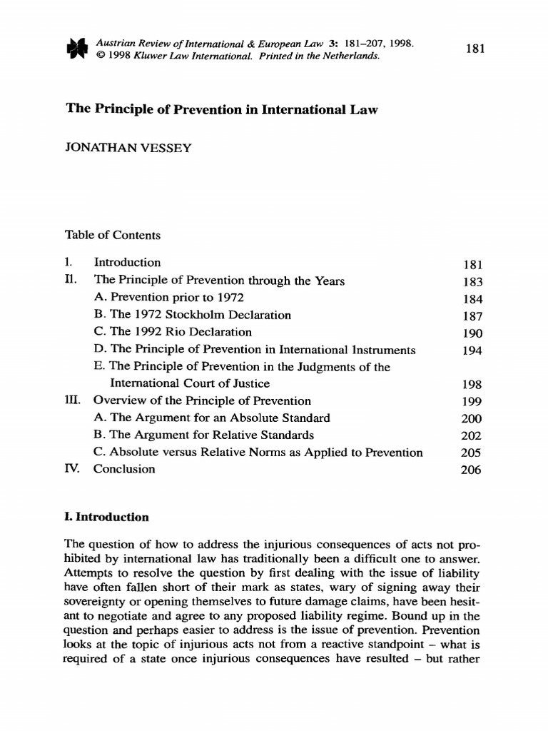 Principle of Prevention | PDF
