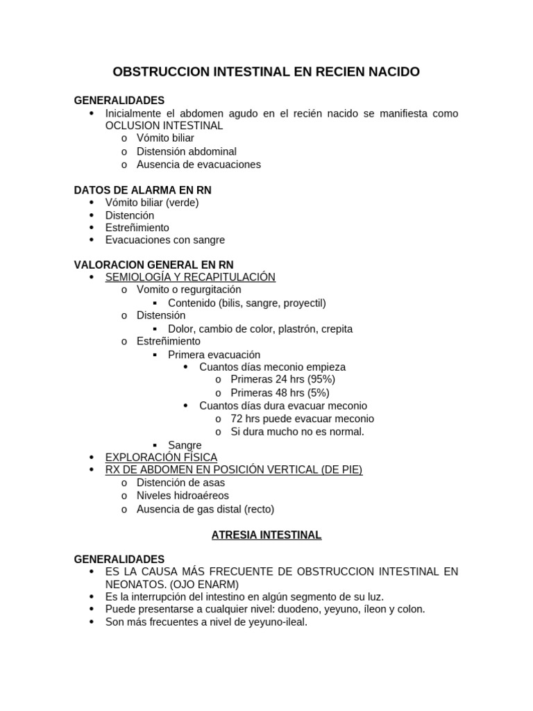 Obstruccion Intestinal En Recien Nacido Pdf