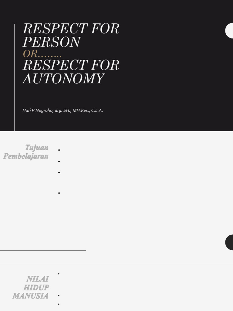 Respect For Person | PDF