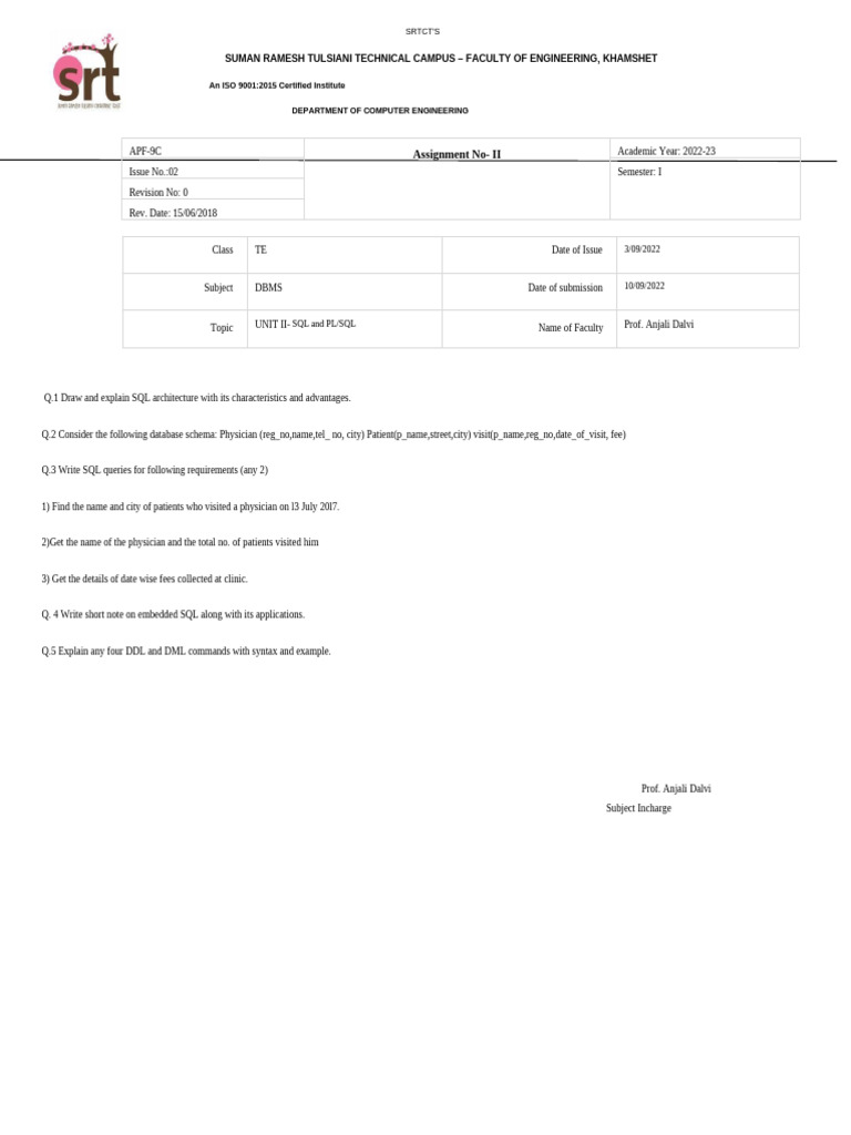 DBMS Assignment 2 | PDF