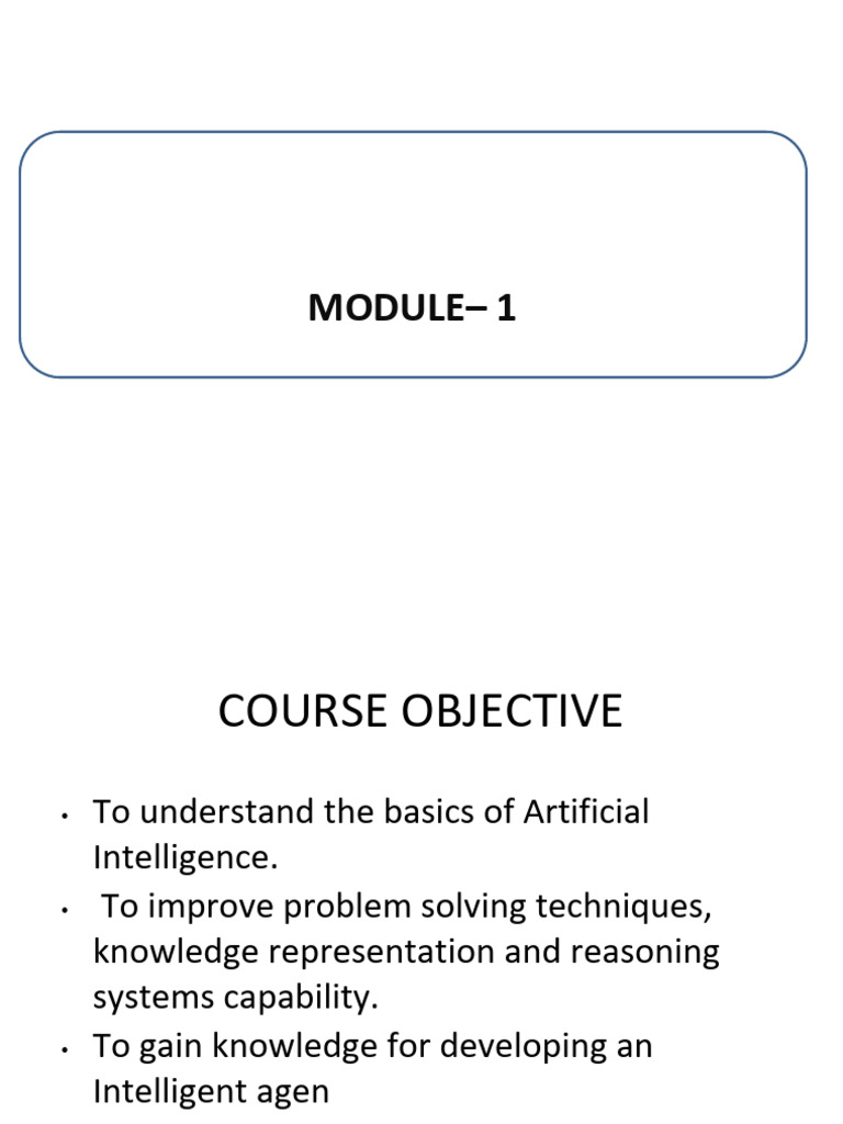 Swe4010 - Artificial Intelligence - Module1 Full | PDF