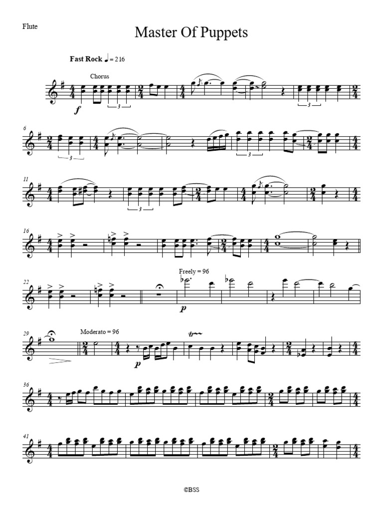 Master of Puppets - Flute | PDF