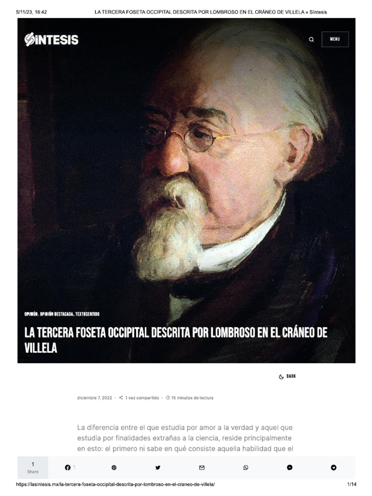 "La Tercera Foseta Occipital Descrita Por Lombroso en El Cráneo de ...