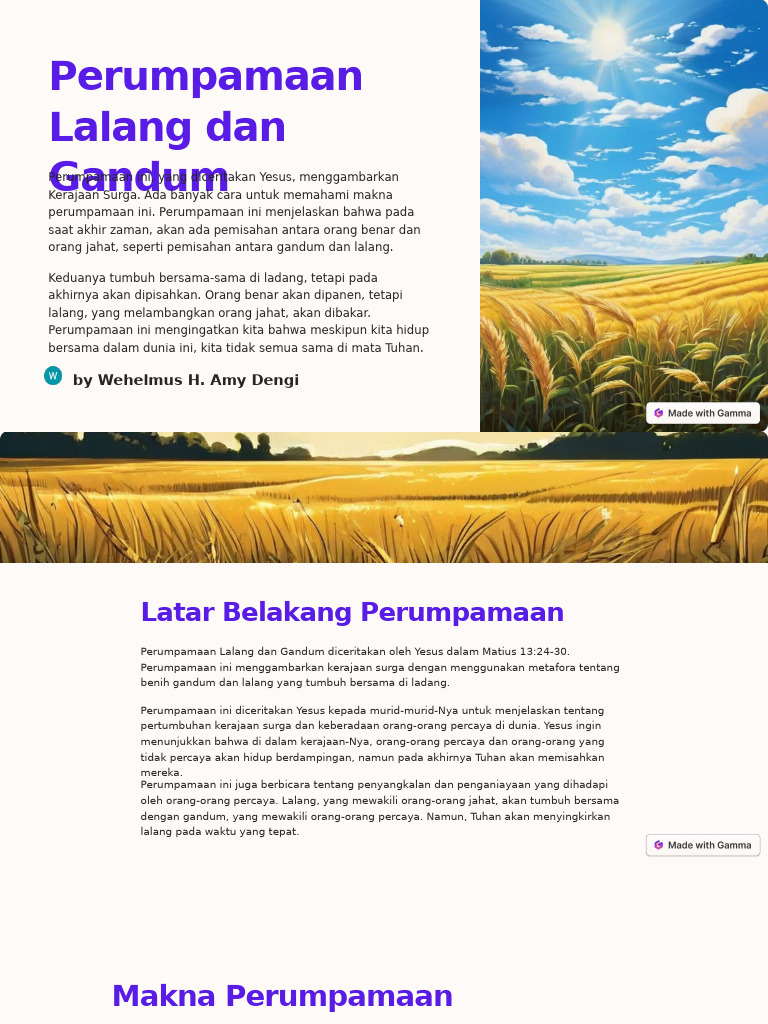 Perumpamaan Lalang Dan Gandum | PDF