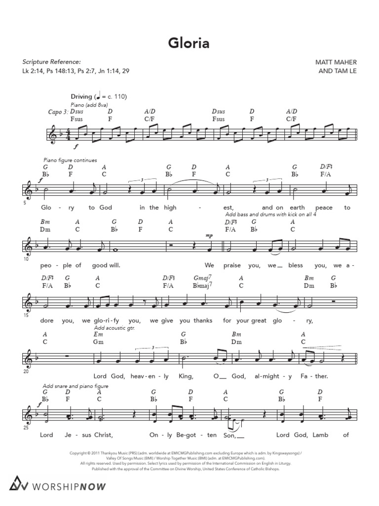 Gloria - Mass of Communion - LS - F | PDF