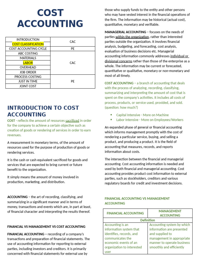 Cost Accounting | PDF
