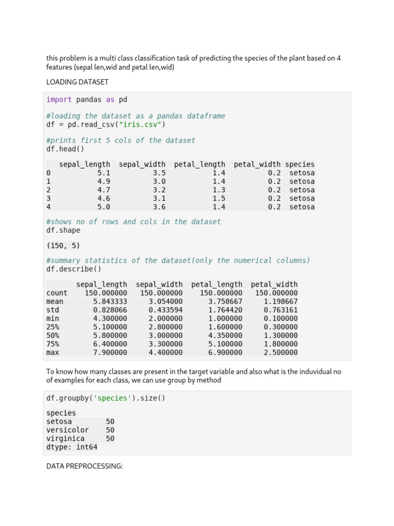 Iris Classification (KNN) 21MIS1152 | PDF