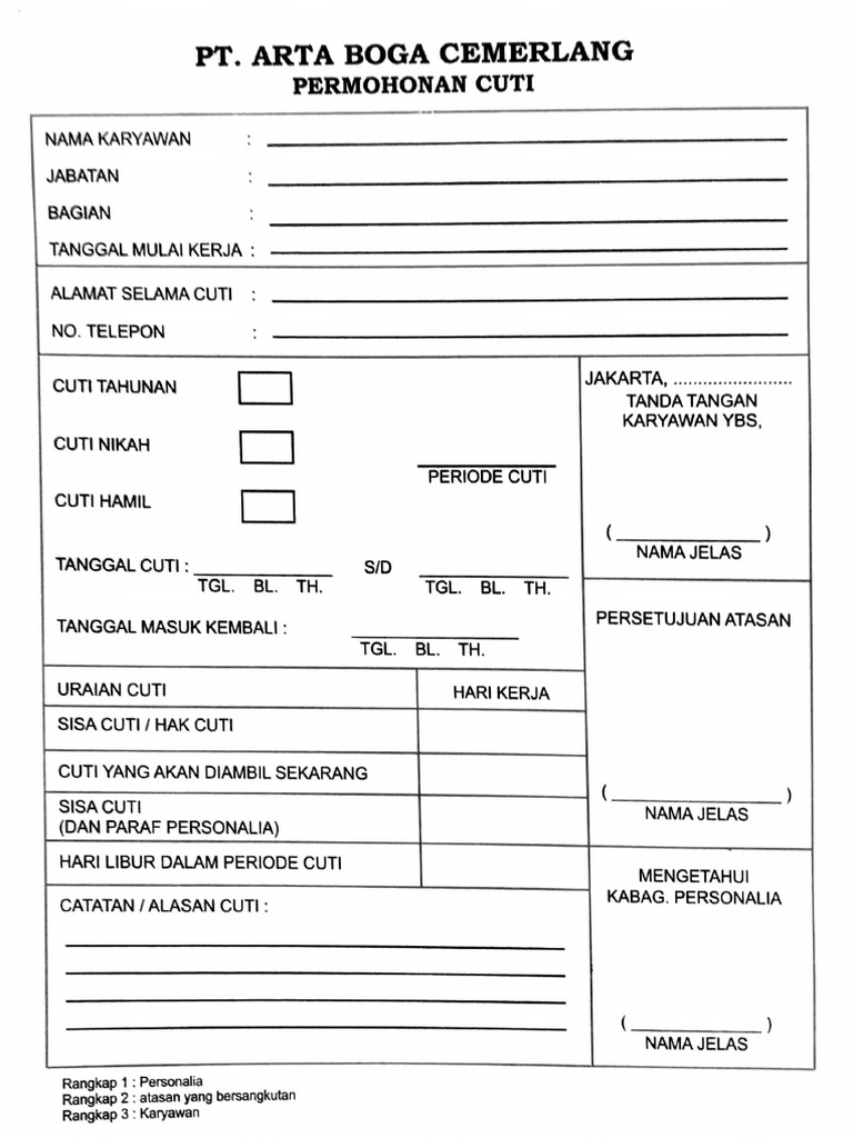 form cuti | PDF