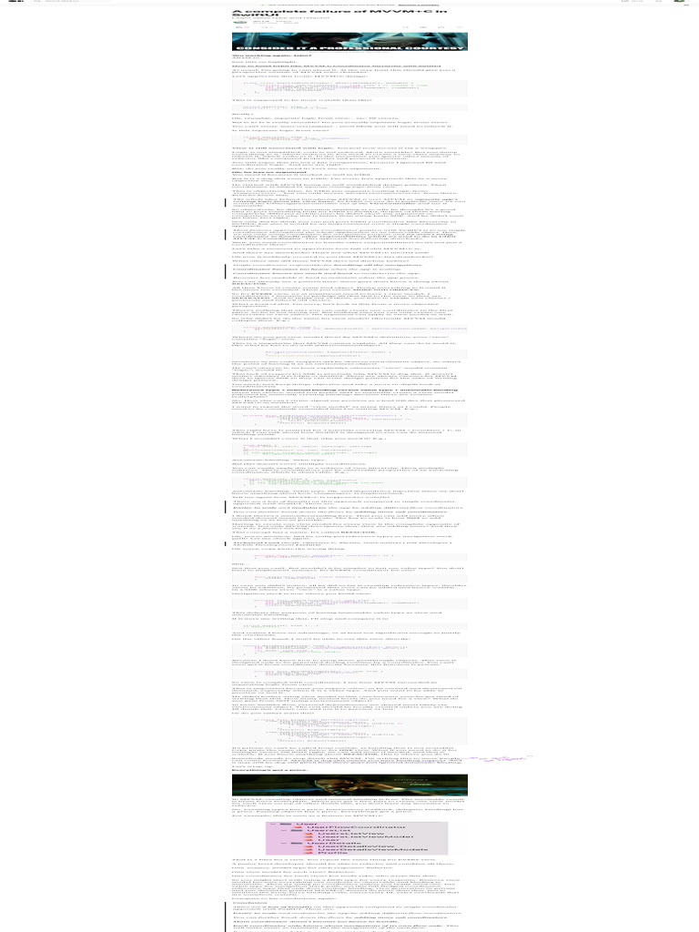 A Complete Failure of MVVM+C in SwiftUI - by Jim Lai - Medium | PDF