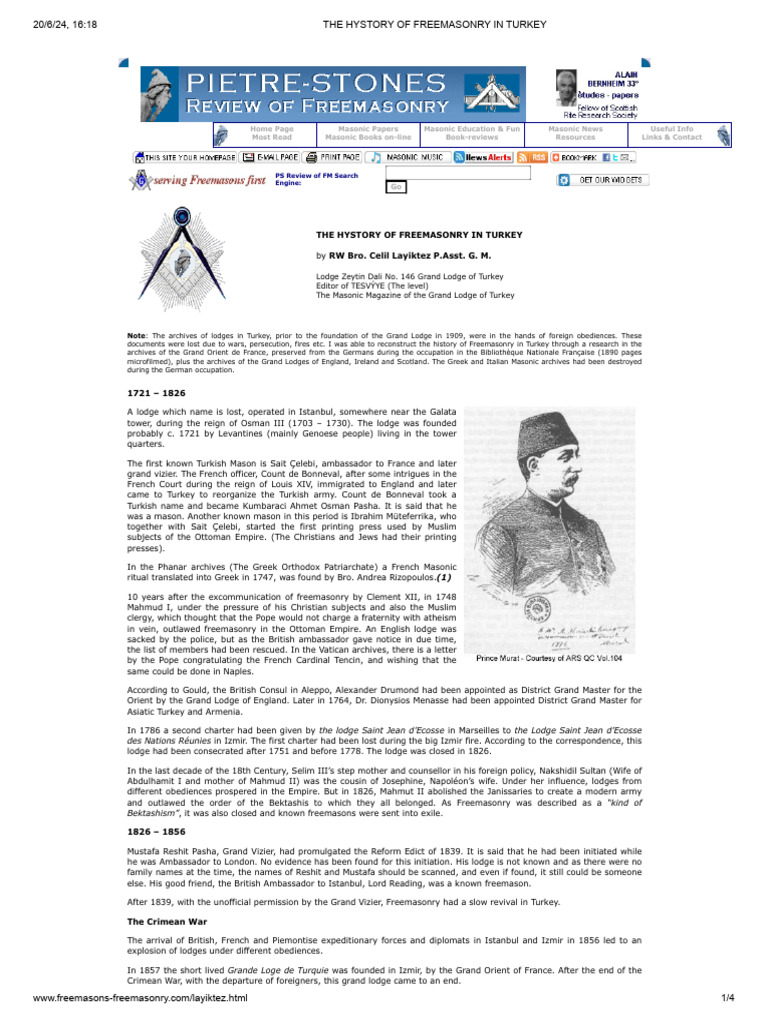 The Hystory of Freemasonry in Turkey | PDF