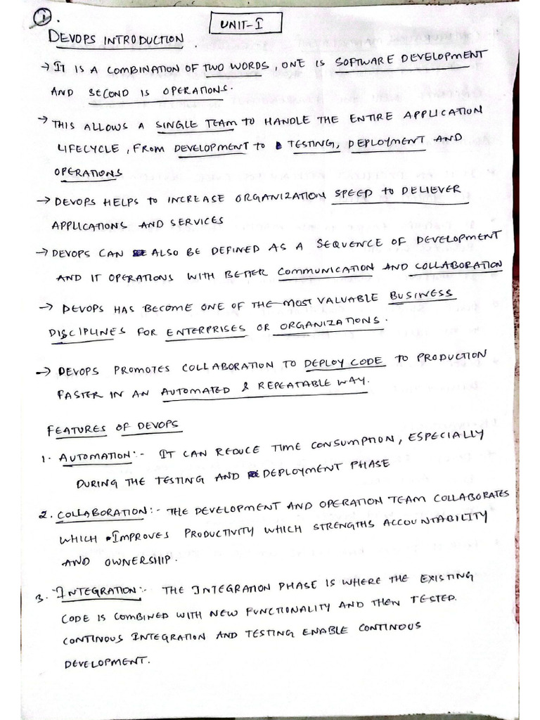 Devops Unit - 1 Complete Handwritten | PDF