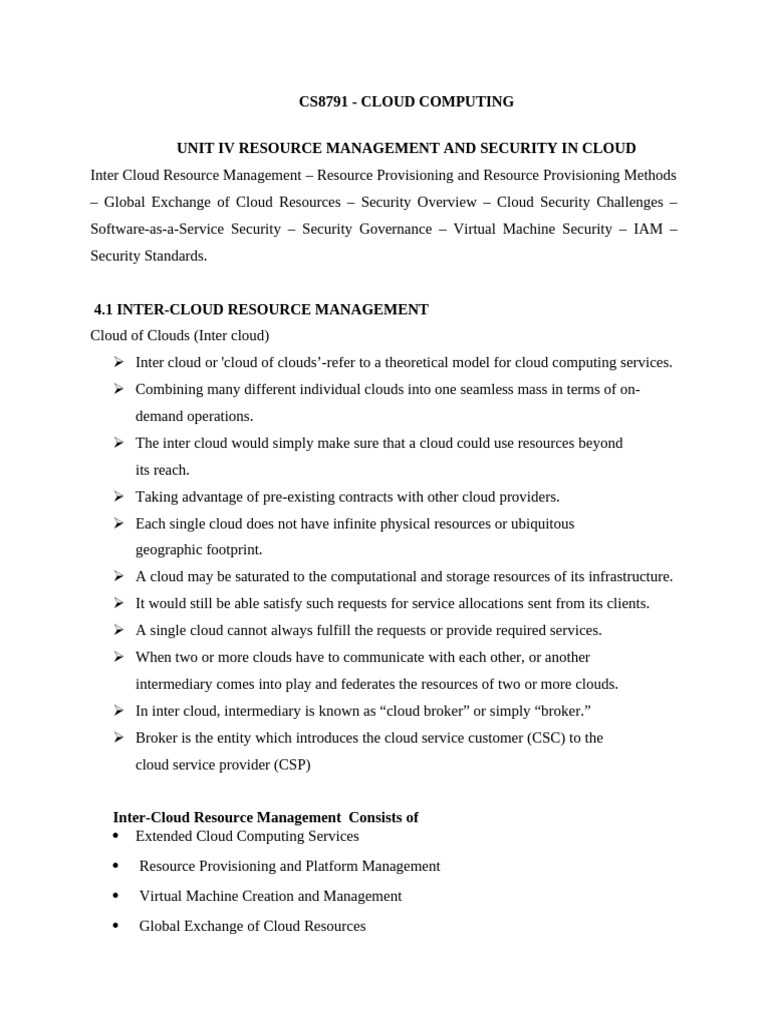 Unit 4-Cloud Computing Notes | PDF | Cloud Computing | Computers