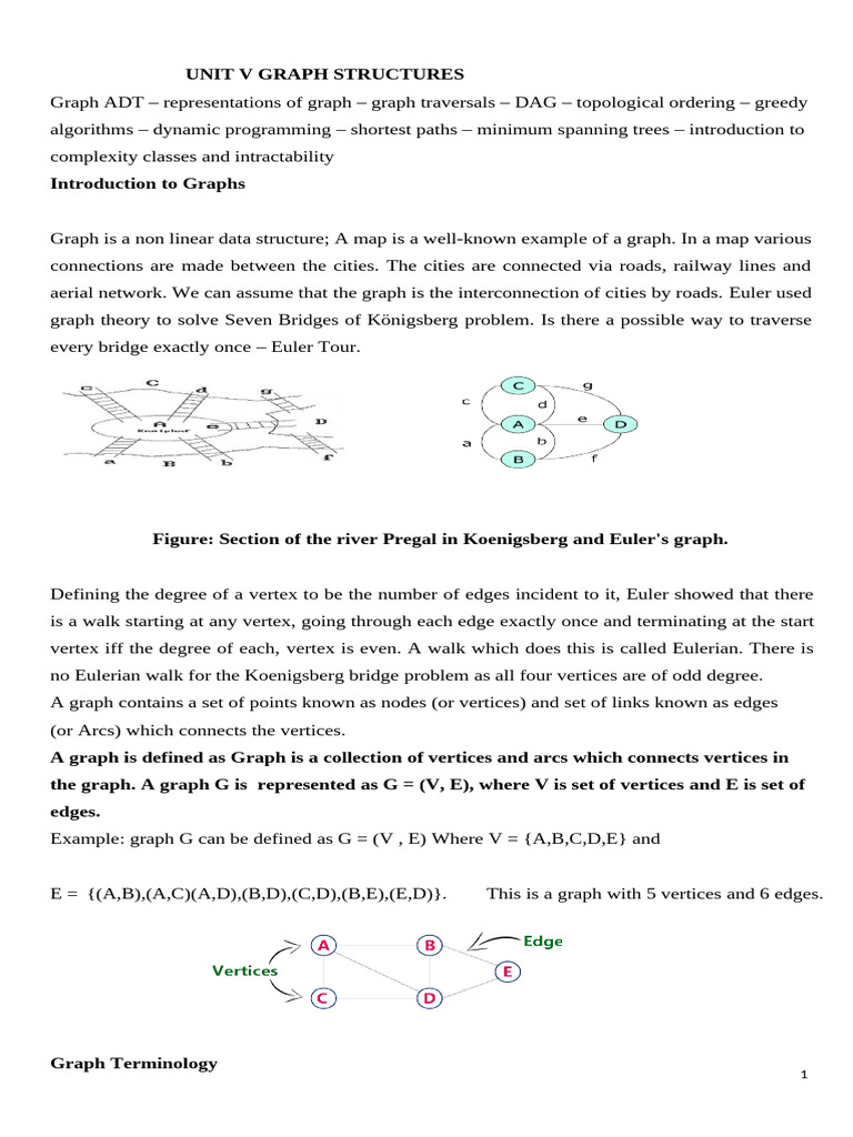 Unit V Graph Structures | PDF Unit V Graph Structures | PDF